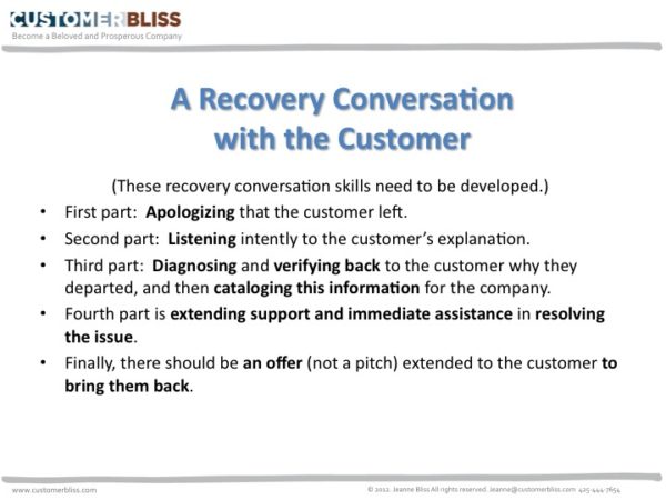 Are You Making Recovery Calls to Customers that Left You? - Customer Bliss