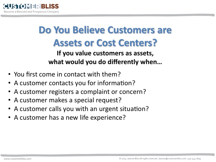Customers As Assets: Getting there quickly - Customer Bliss